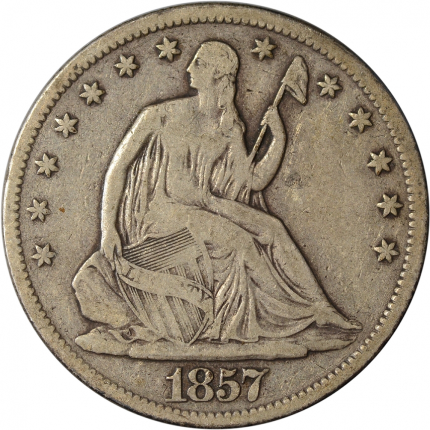 0 50 1857 S Seated Half Dollar 50c CH Fine 0-50-1857-s-seated-half-dollar-50c-ch-fine