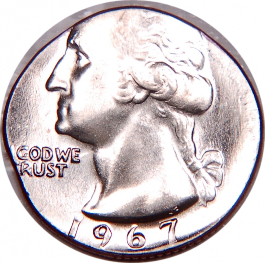 Error $0.25 1967 Washington Quarter Struck on Clad Dime Planchet - Very ...